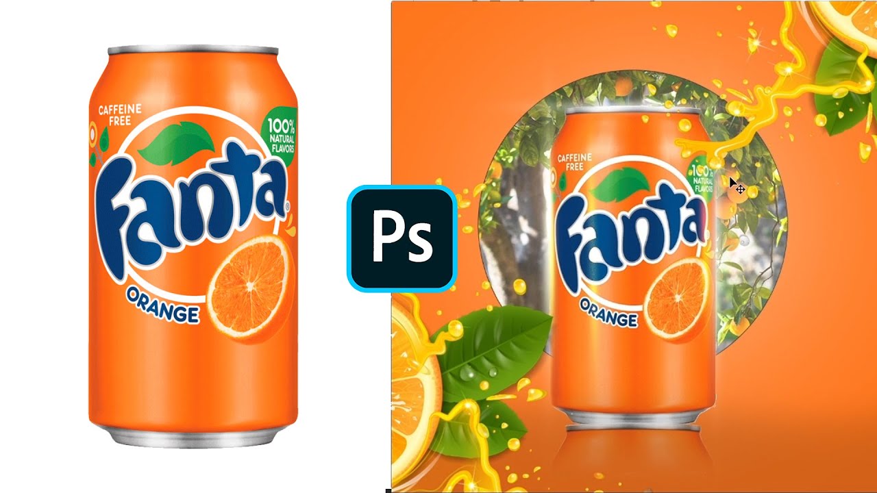 Product manipulation in Photoshop | Fanta advertising poster design ...