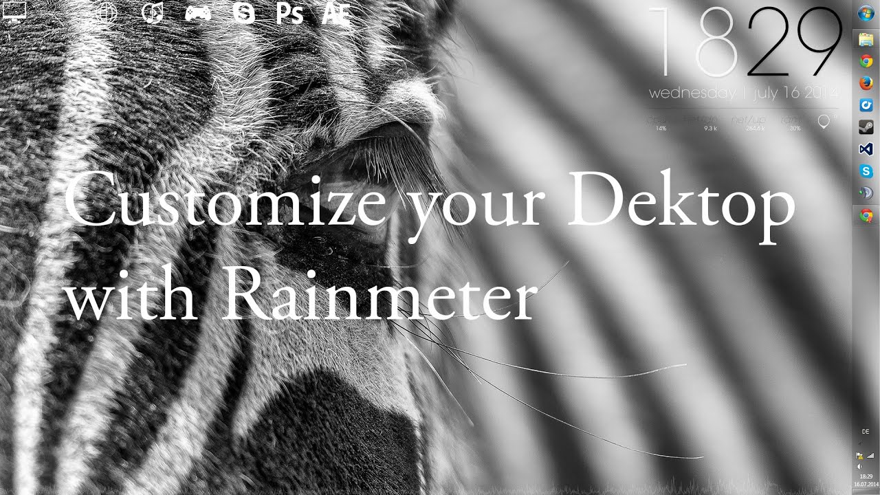 Customize your Windows 7 Dektop || Rainmeter Tutorial German - YouTube