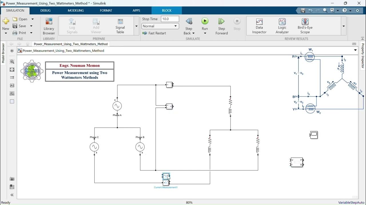 Power Measurement Using Two Wattmeter Methods | MATLAB Simulink - YouTube