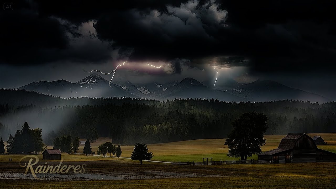Dark Storm Clouds & Distant Lightning | Peaceful Thunder Ambience for ...