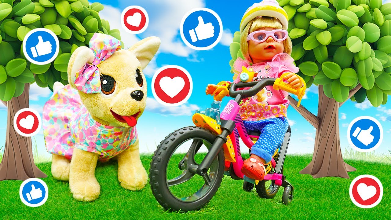 Как мама игры в дочки матери Беби Бон Эмили на велопрогулке Youtube