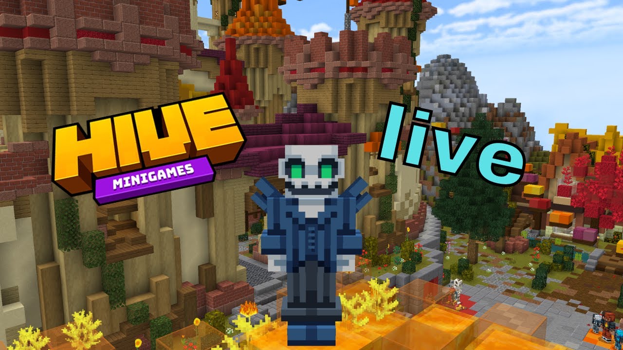 Hive With Viewers but Skeleton! (Hive Minecraft Live) - YouTube