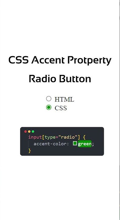 CSS : Accent Color Property | CSS Tricks | CSS Tips | #html #css # ...