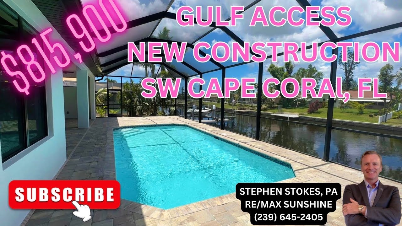 $815,900 NEW BUILD GULF ACCESS | SW CAPE CORAL , FL - YouTube