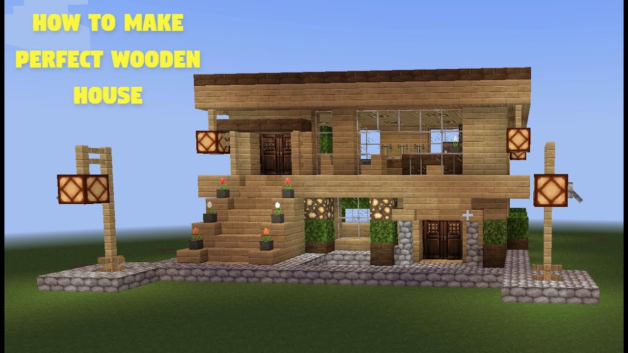 planet of cubes how to make perfect wooden house for survival - YouTube