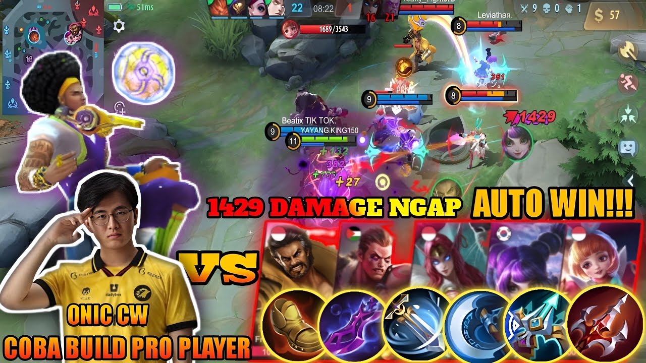 GAMEPLAY BRUNO COBA BUILD PRO PLAYER ONIC - YouTube
