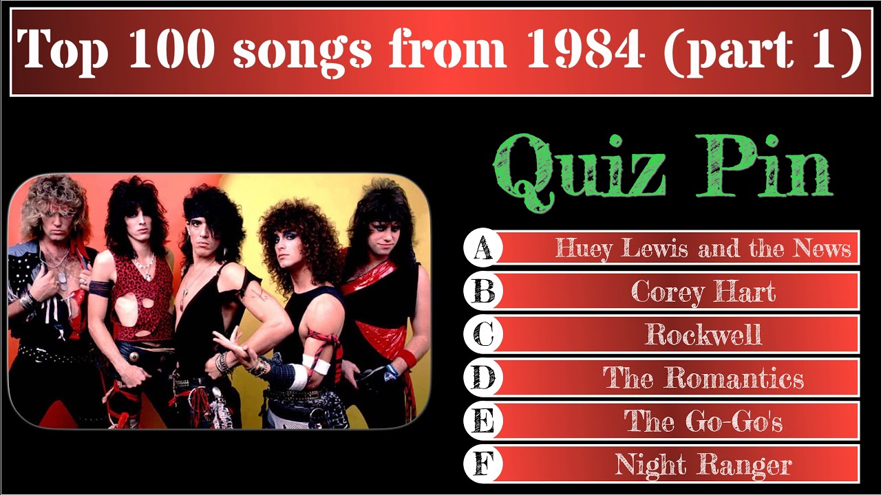 Quiz pin #64 Top 100 songs from 1984 (part 1), Guess the artist(s ...
