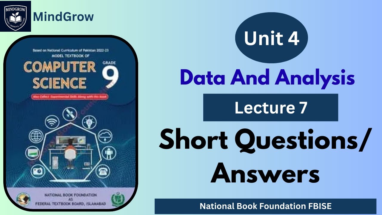 Unit 4 | Data and Analysis | Short Response Questions (SRQs) Class 9 Computer Science | FBISE ...