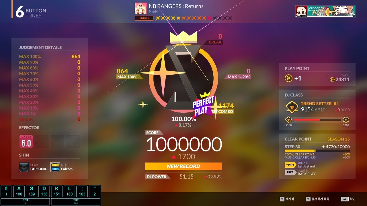 DJMAX | NB RANGER : Returns 6B HD 11 PERFECT PLAY - YouTube