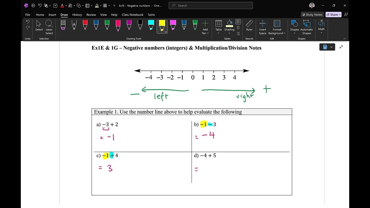8D Ex1E negative numbers - YouTube