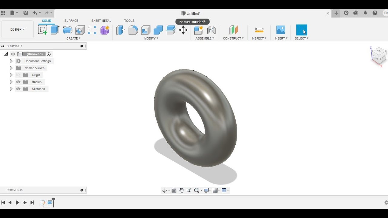 torus or donut in fusion 360 - YouTube