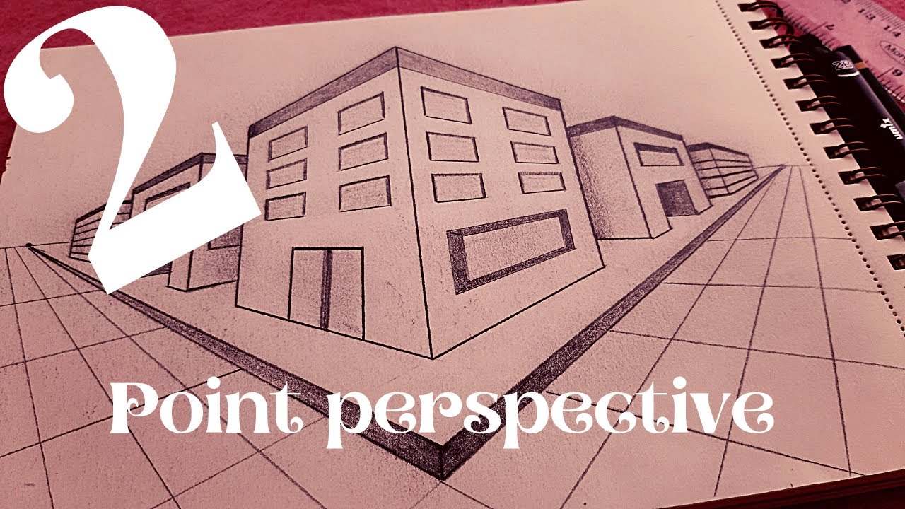 How to draw buildings in tow point perspective step by step - YouTube