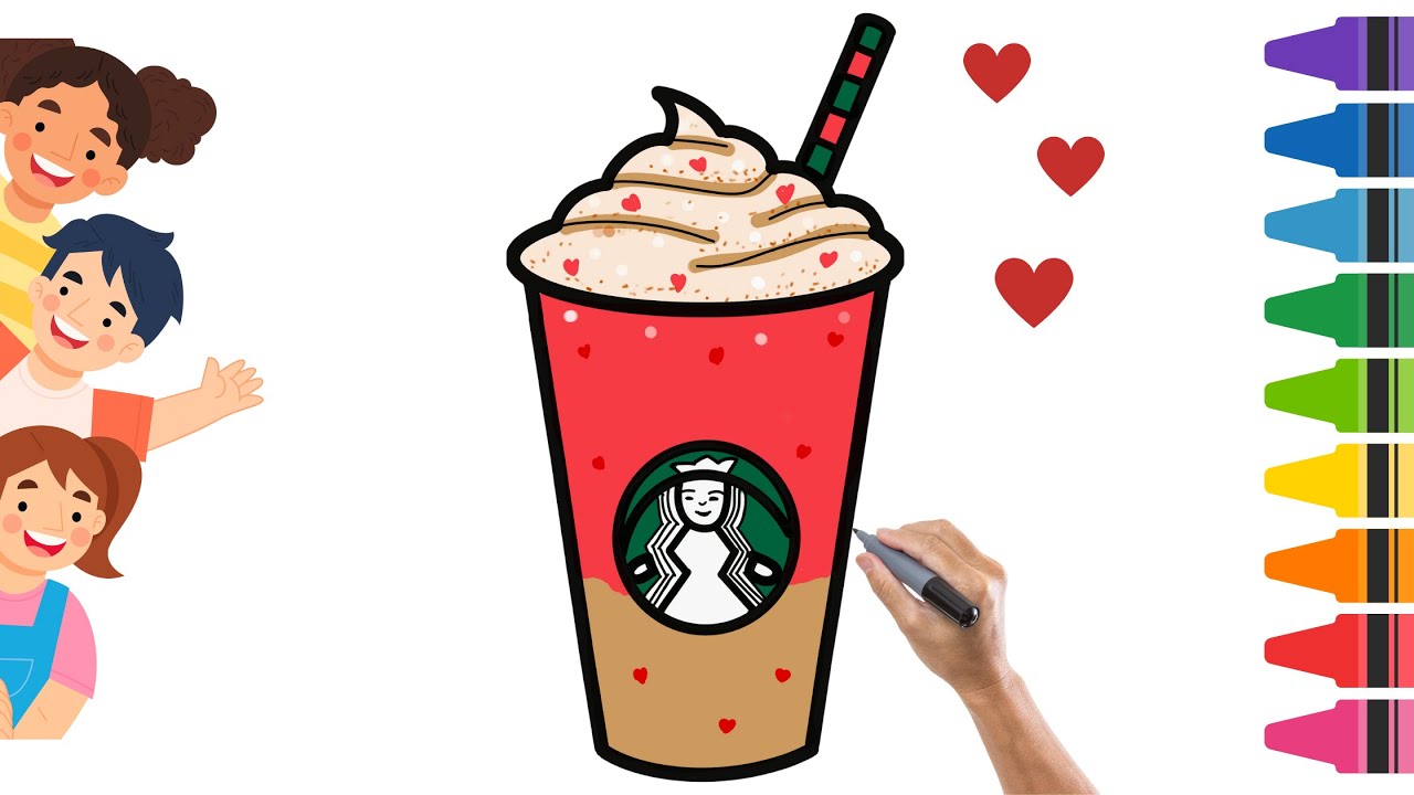 How to Draw A Cute Coffee Cup - Easy for Kids and Toddlers - YouTube