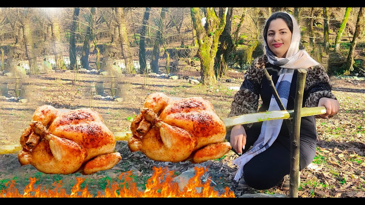 How to cook chicken in the forest | Whole Chicken Prepared in the ...