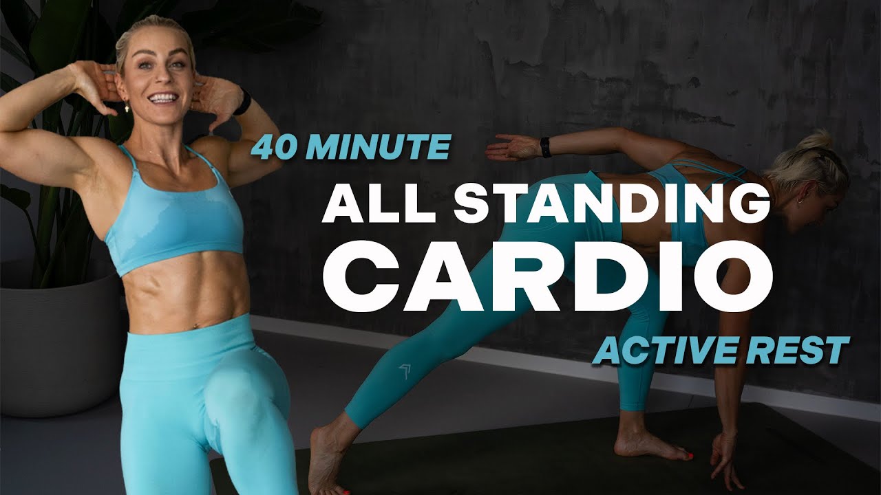 40 MIN CARDIO ALL STANDING | Intense Cardio Workout | Active Rest | Fun ...