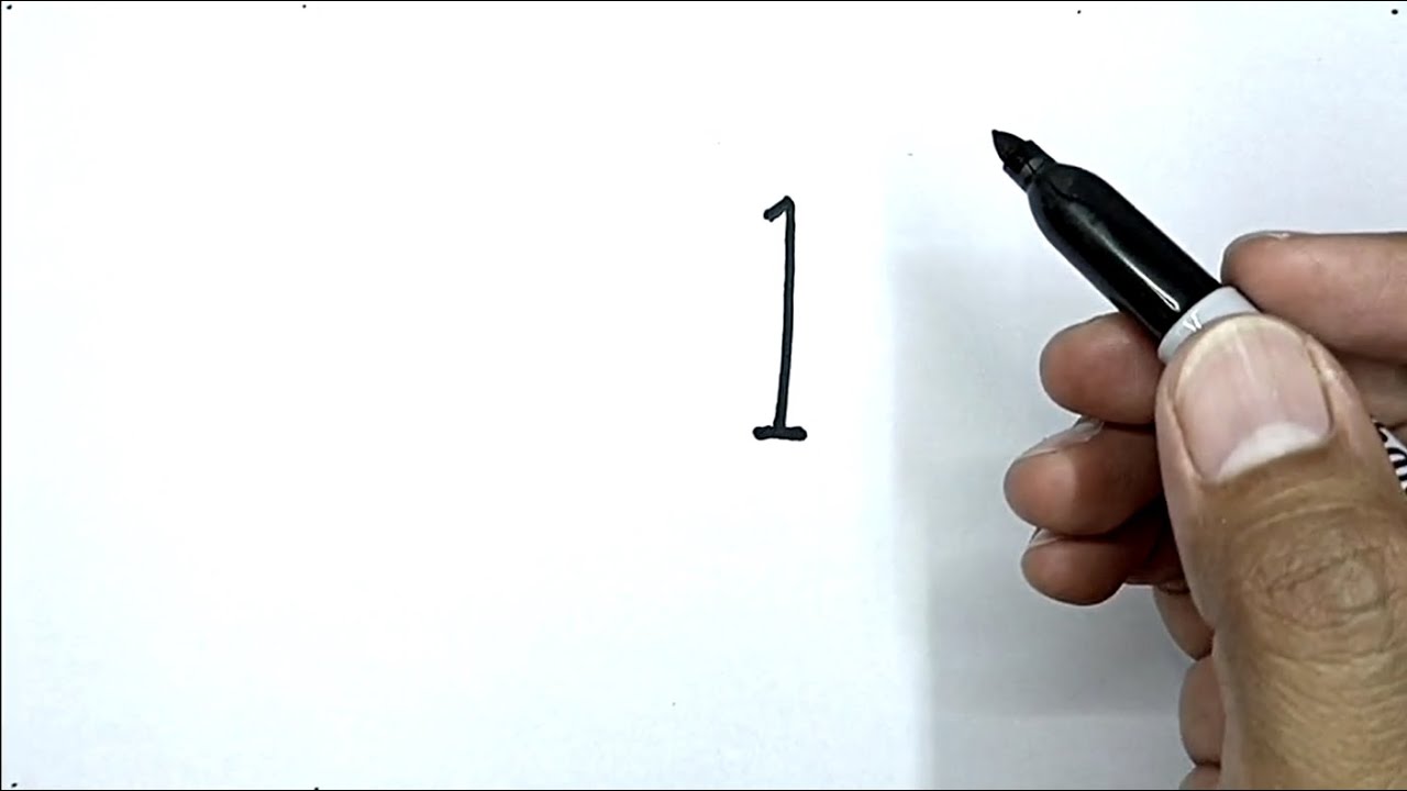 How To Draw A Candle Flame Easy With Number 1 | Drawing Using Number ...