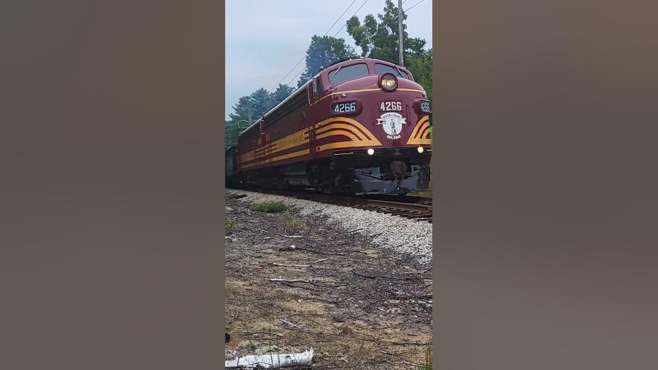 Conway Scenic Railroad B&M 4266 and 4268 lead a freight extra to N. Conway - YouTube