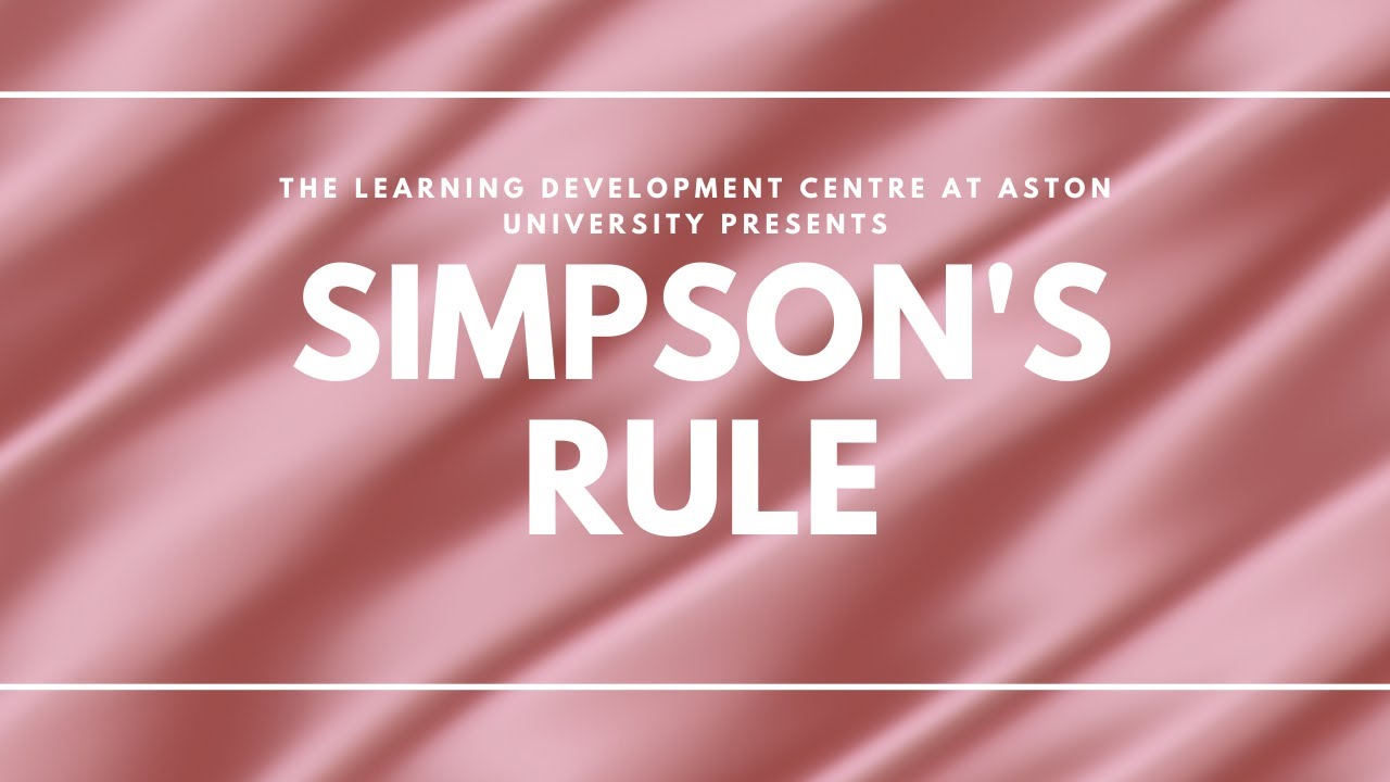 Simpson's Rule Example - YouTube