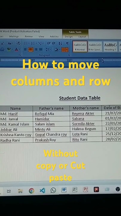 How to move columns and row without copy paste or cut paste. #microsoft #tricks #tips - YouTube
