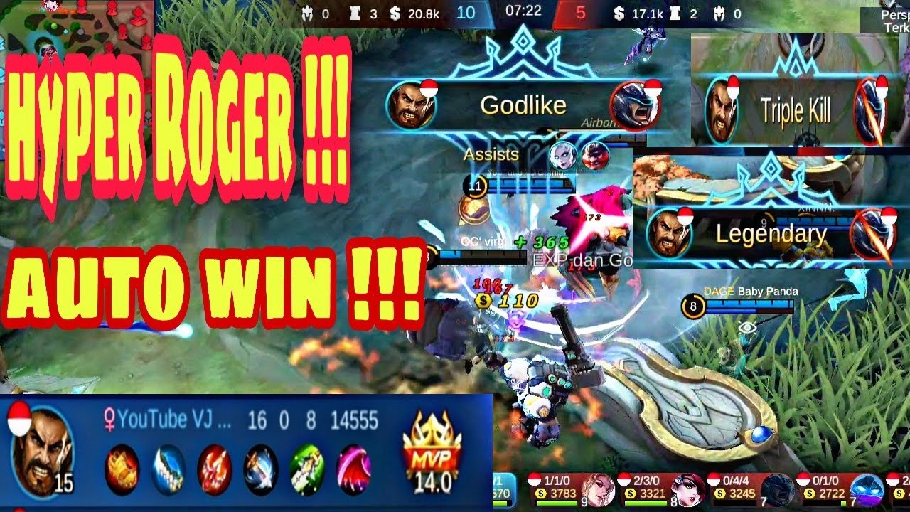 HYPER ROGER MIDLANE || TOP 1 GLOBAL ROGER || BUILD ROGER || MOBILE ...