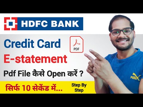 HDFC Bank Credit Card E-statement PDF File Kaise Open Kare | How to ...