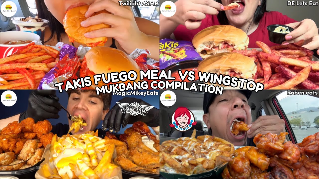 ASMR | TAKIS FUEGO MEAL VS WINGSTOP MUKBANG COMPILATION | - YouTube