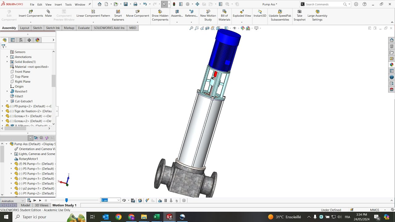 SolidWorks Tutorial : Vertical Multistage Pump Design // Assembly - YouTube