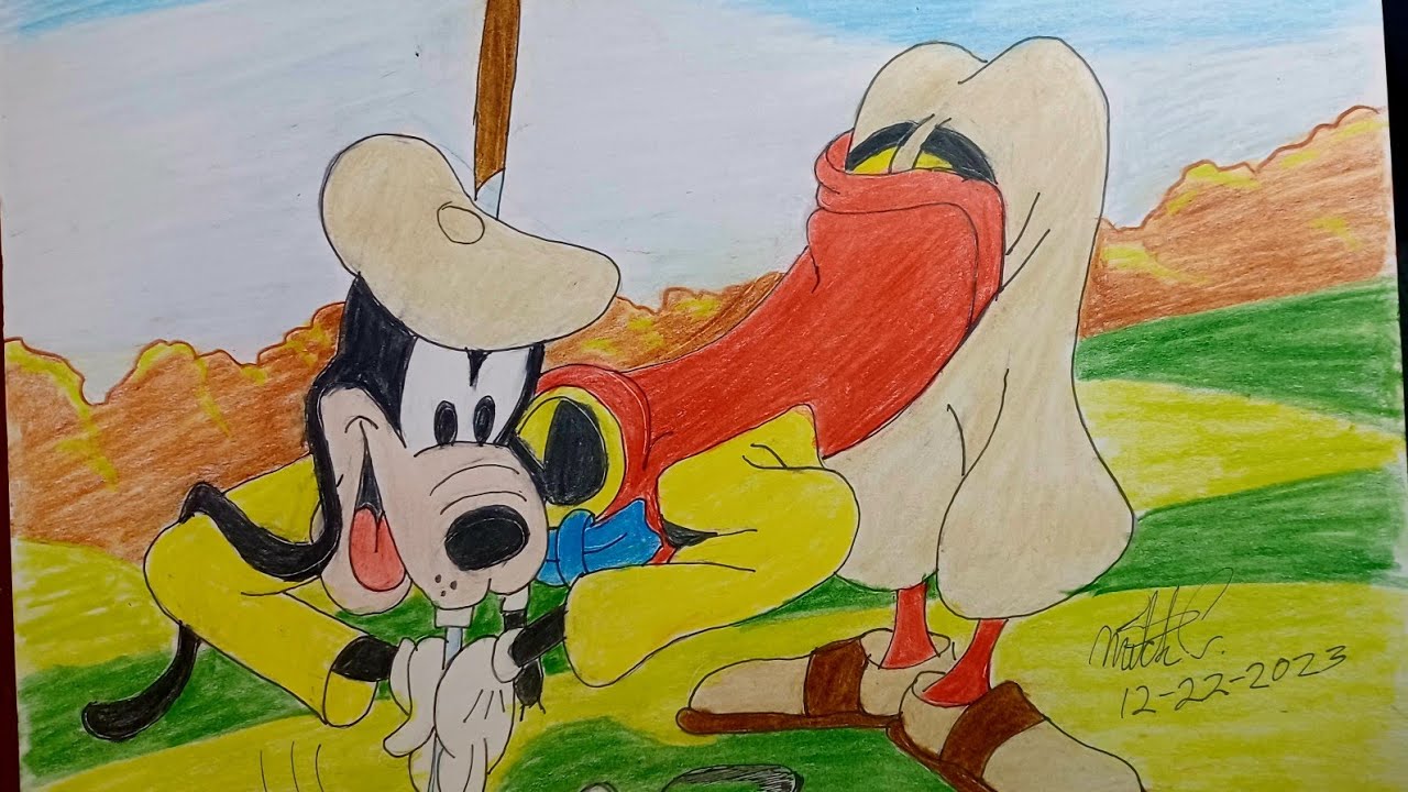 Creating a Disney old school Goofy Drawing. - YouTube