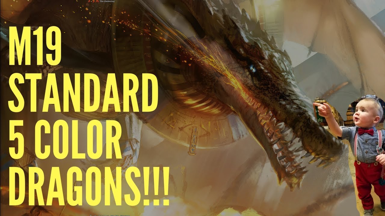 MTG Core 19 Standard 5 Color Dragons - YouTube