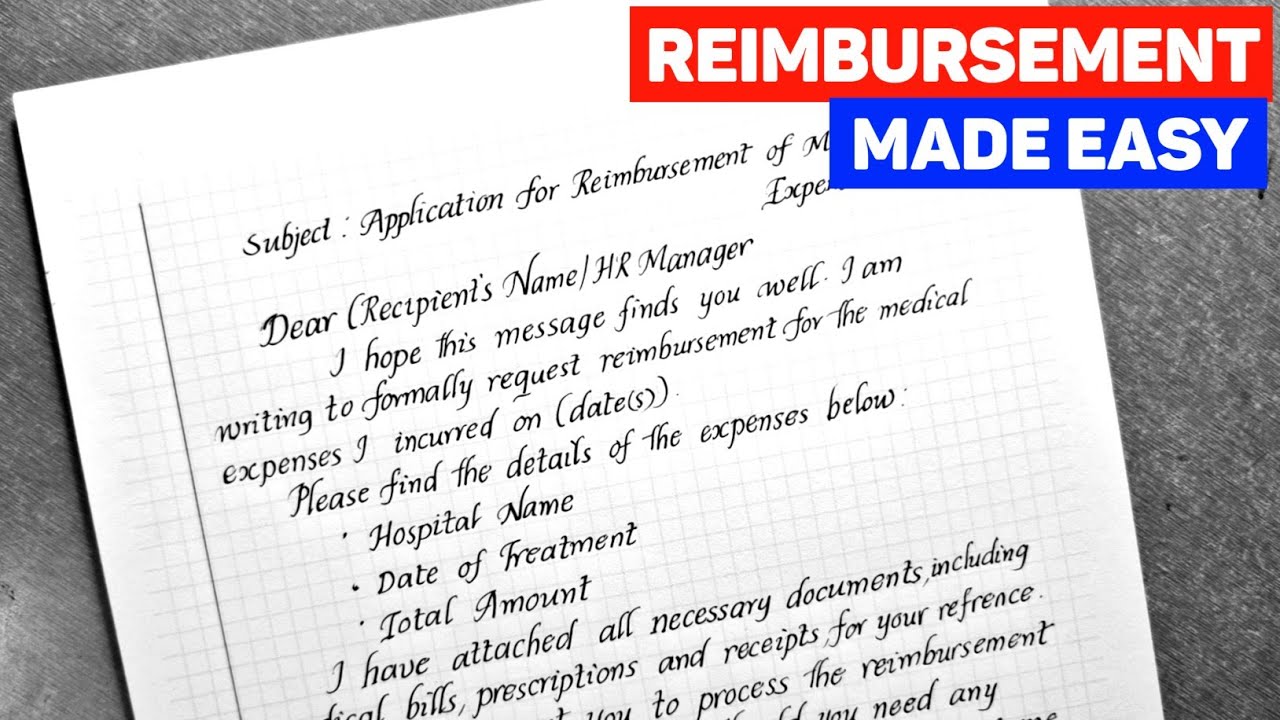Application for Reimbursement of Medical Expenses | Formal Letter ...