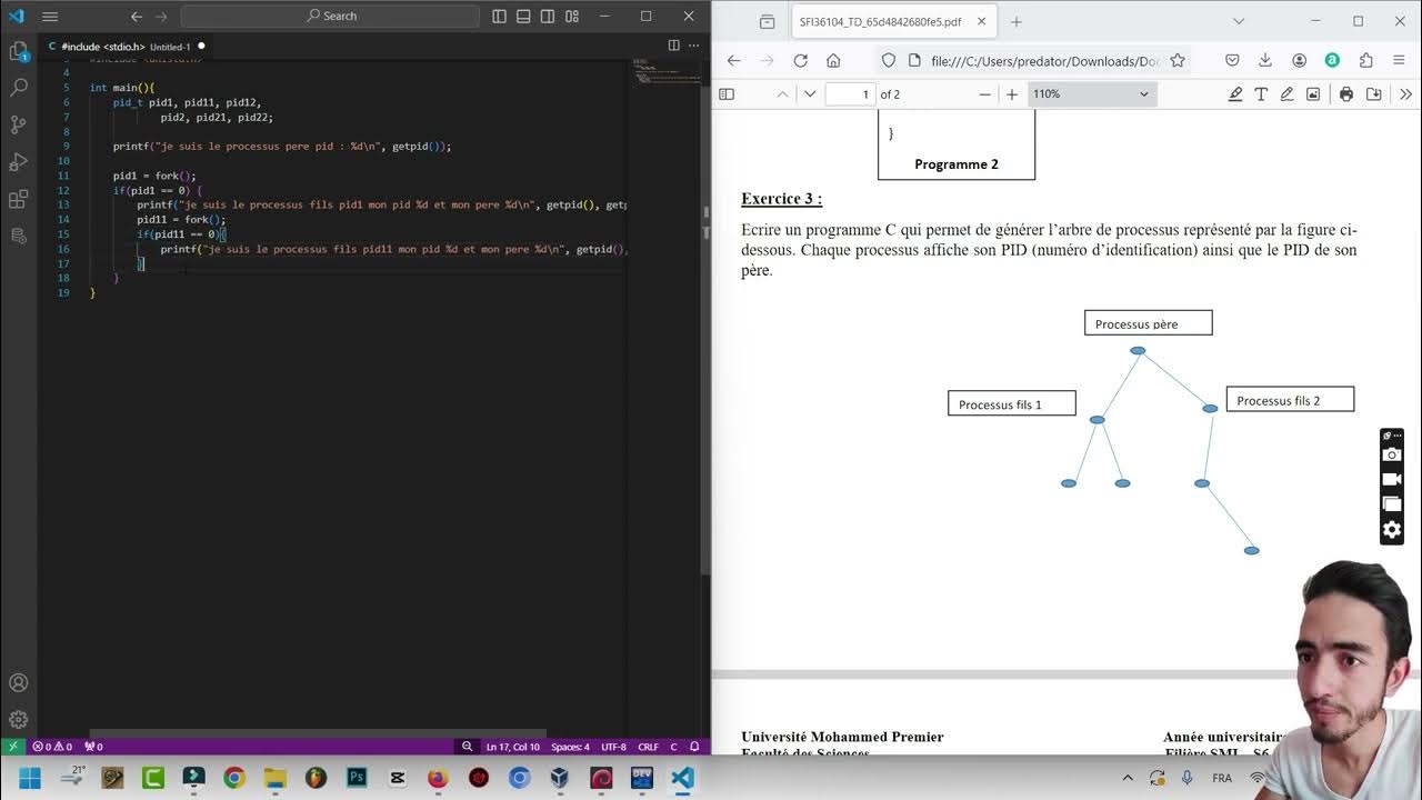 tp 1 exercice 3 programmation systeme - YouTube