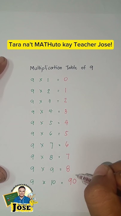 📌 Tricks on memorizing multiplication table of 9! Tara na't MATHuto kay ...