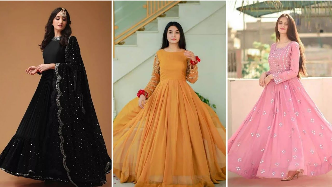 Party wear frock design long frock designs ideas|stylish frock design ...