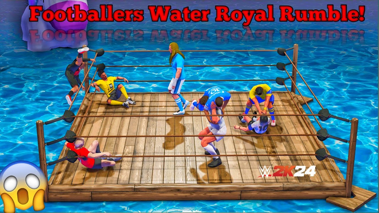WWE 2K24 - Footballers Water Royal Rumble Match | [4K60] - YouTube