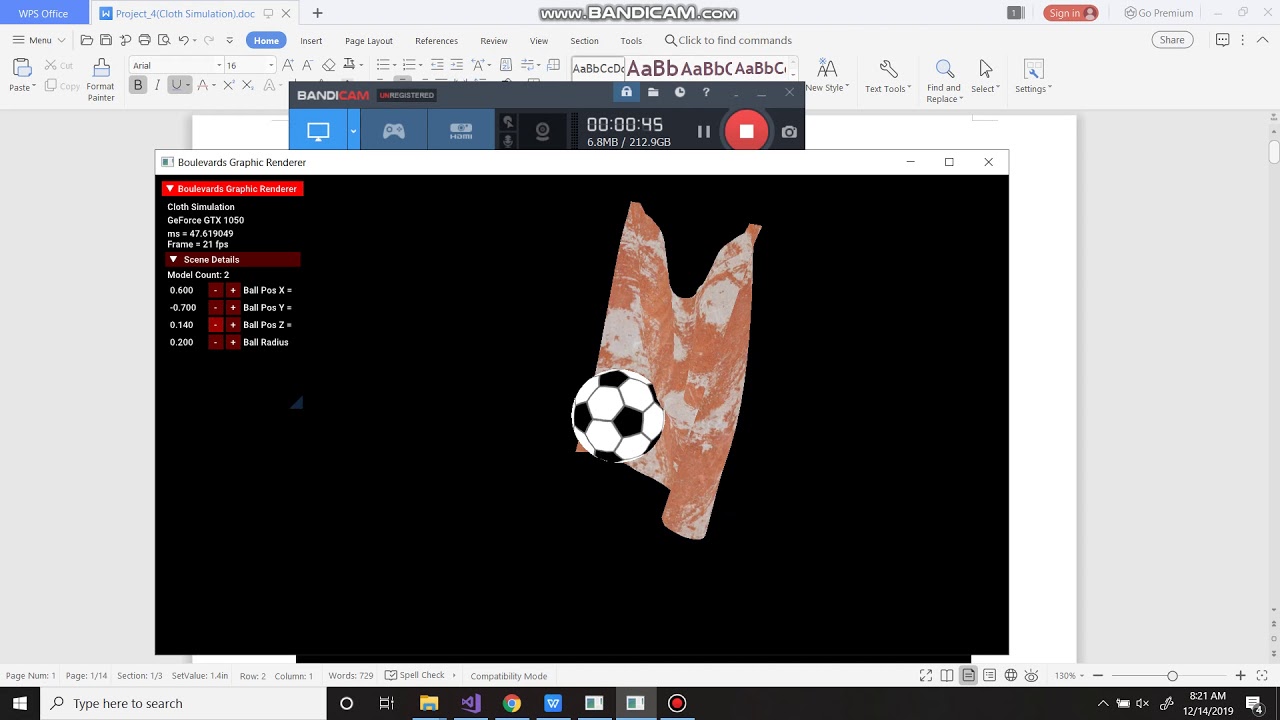 Vulkan : Cloth Simulation (Gravity and Sphere Collision) - YouTube