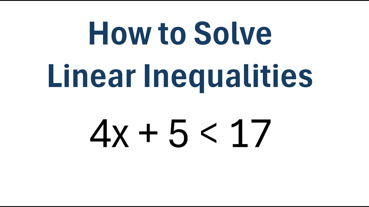 How to Solve Linear Inequalities - YouTube