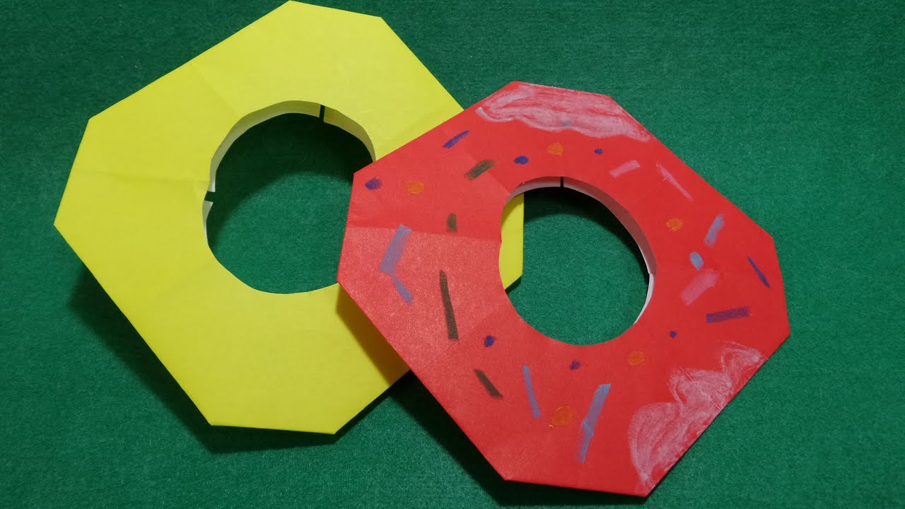 도너츠 색종이 접기 - Origami Confetti Donut - YouTube