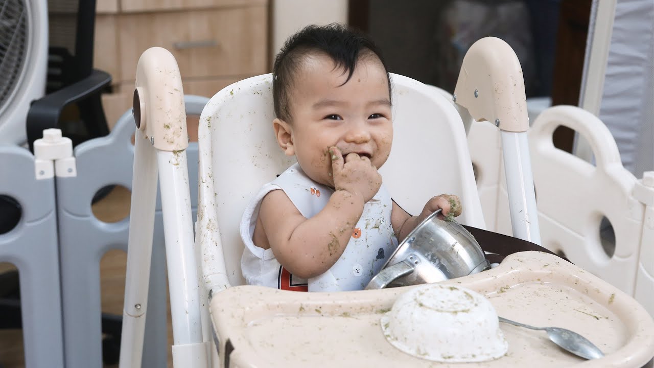 Snacks for 7 month old baby | 7 month old baby tried rice, frog, lotus ...