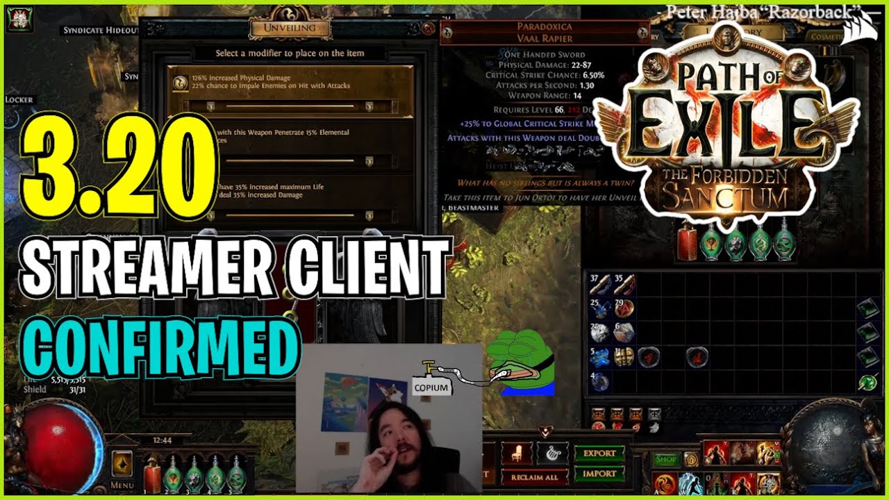 ⚡ POE 3.20 ⚡ Alkaizerx - Streamer Client Confirmed - YouTube