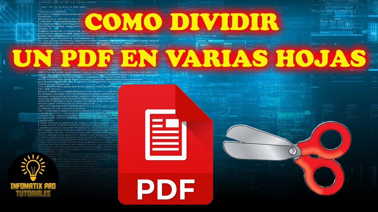 COMO DIVIDIR O SEPARAR UN PDF EN VARIAS HOJAS - YouTube