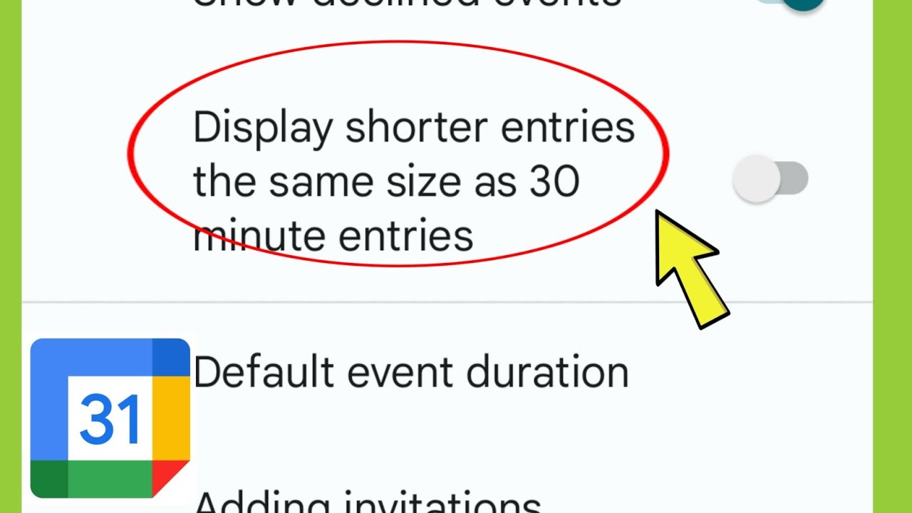 Google Calendar | Display Shorter entries the same size as 30 minute ...