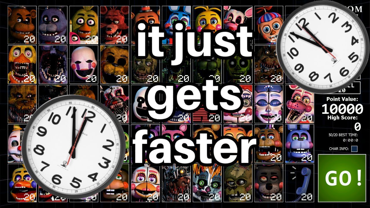 fnaf ucn but it gets faster every time and animatronic attacks me - YouTube