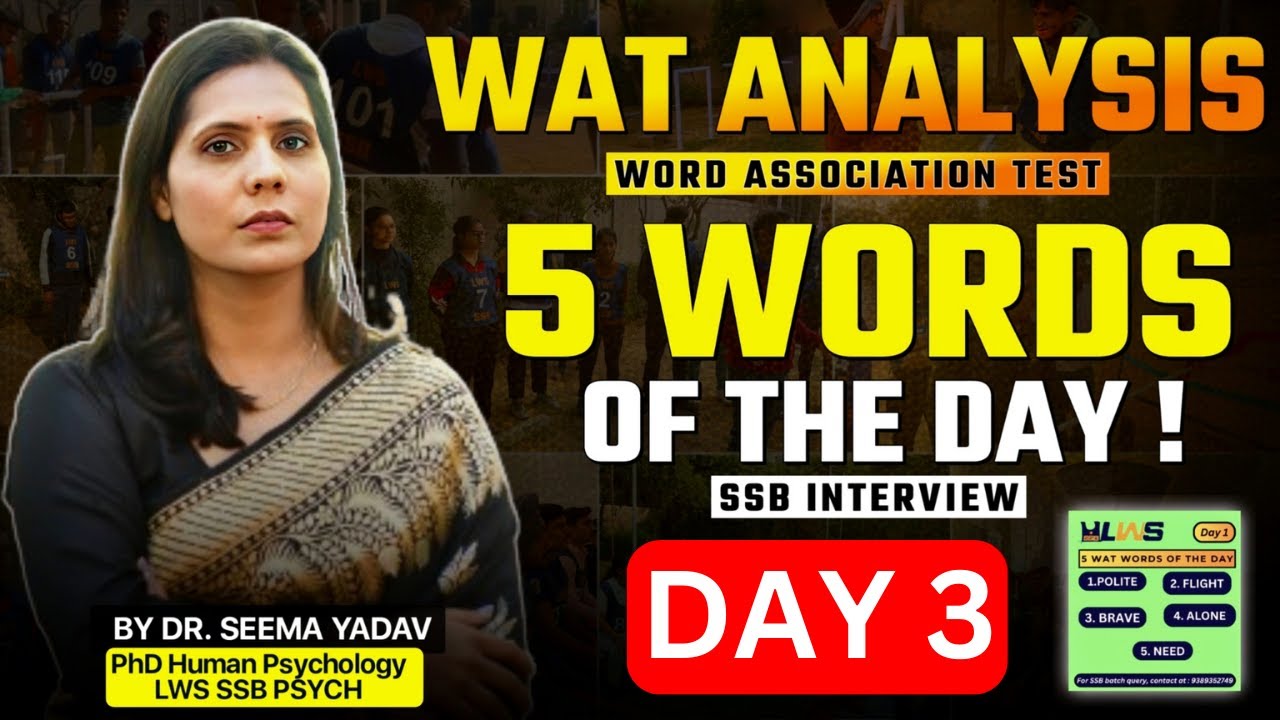 SSB In 30 Days Challenge | Day 3 | Mastering WAT Words for SSB ...