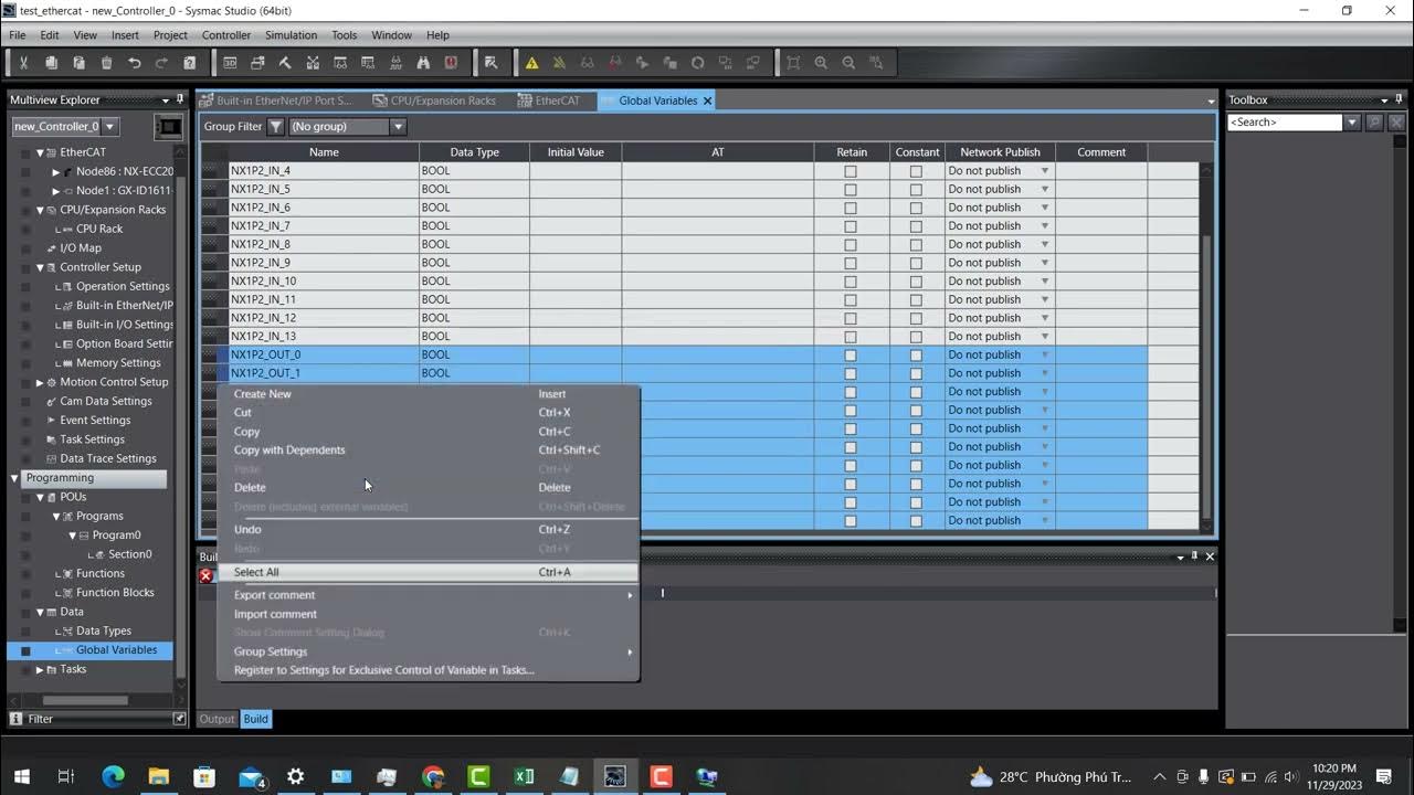PLC OMRON COMMUNICATION ETHERCAT - YouTube