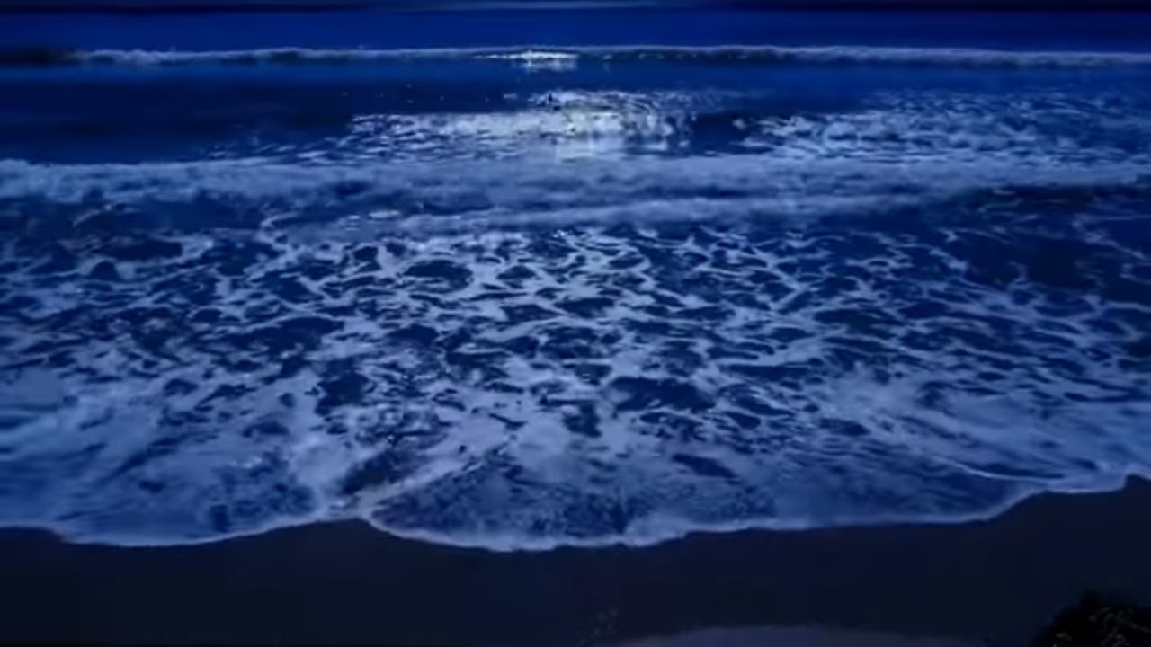 Night Time Beach Waves - YouTube