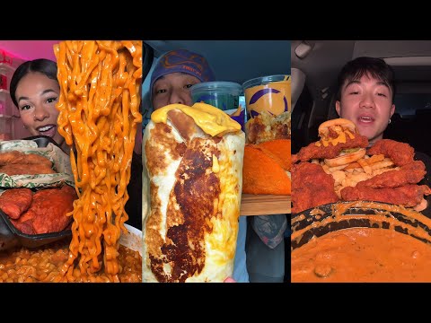 TikTok Mukbang-Compilation | Dave’s Hot Chicken, Wingstop, Buldak, In-N-Out, Taco Bell & mehr! 🔥🍗