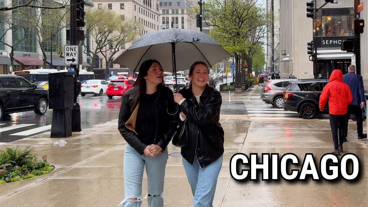 ☔️ Light Rainfall In Chicago 🌸 Spring Walking Tour On Sunday | May 4 ...