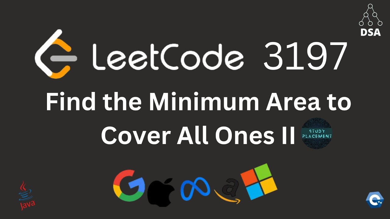 Leetcode 3197 🔥 Find the Minimum Area to Cover All Ones II | DCC | Rectangle Partition Logic ...