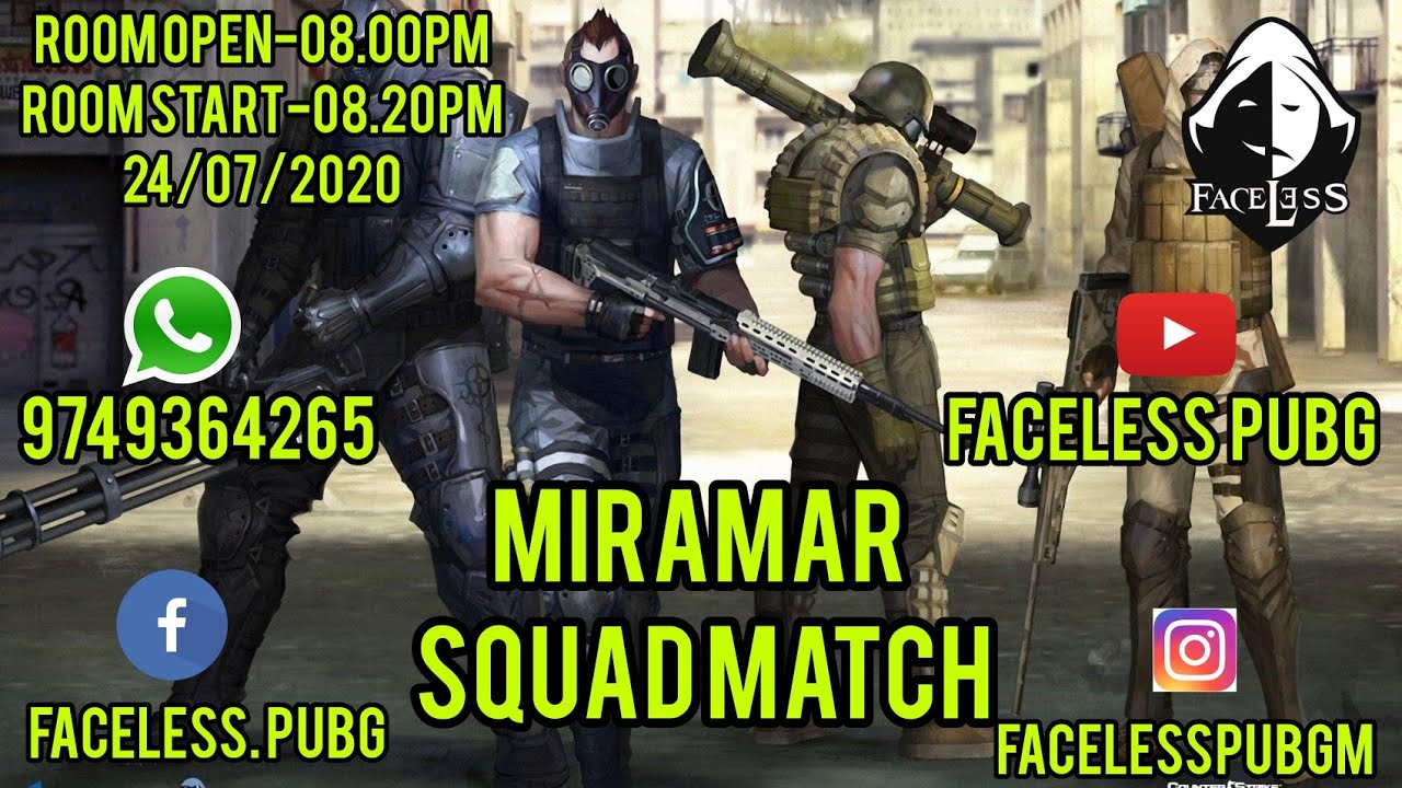 FACELESS PUBG CUSTOM LIVE - YouTube