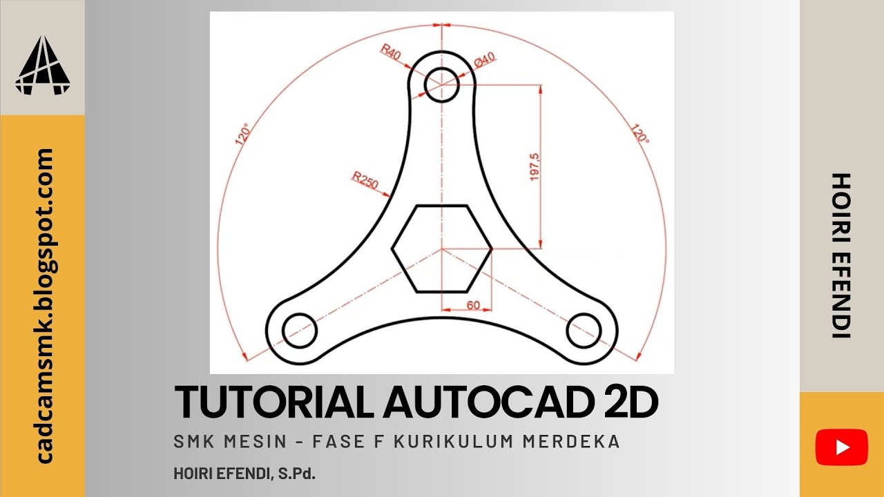 TUTORIAL AUTOCAD 2D SMK MESIN - YouTube